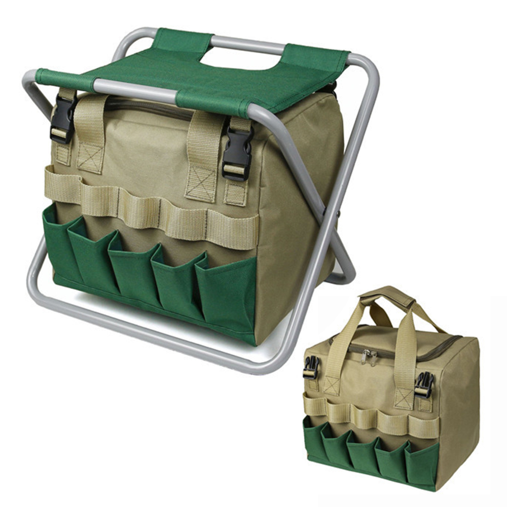 Folding Gardening Stool Tote Bag with Multiple Poc... – Grandado
