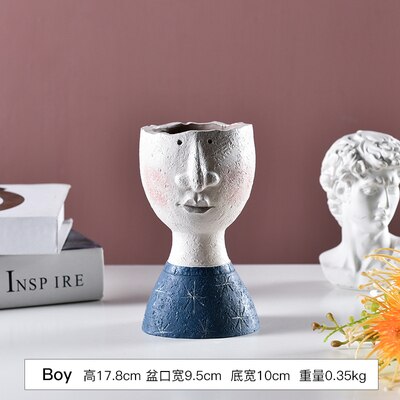 Art Portrait Head Flower Pot Family Planter Vase S... – Grandado