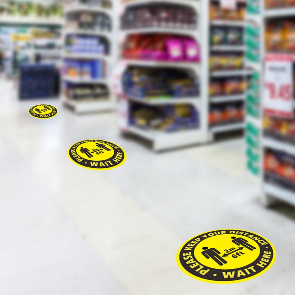 Public area Social Distancing Floor Sticker Waterp... – Grandado