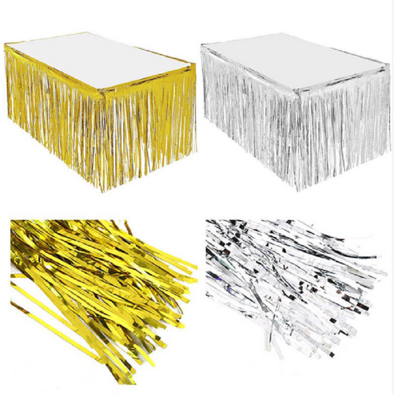 Foil Fringe Metallic Sequin Table Skirt Hotel Wedd... – Vicedeal