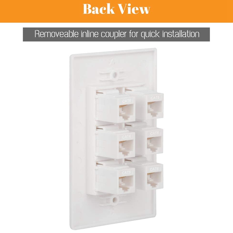 Cat6 Wall Plate 6 Port with 1 Gang Low Voltage Mou... – Grandado