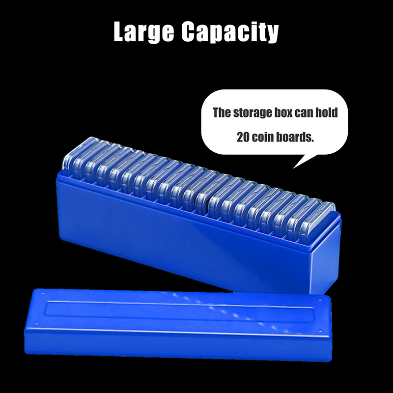 20 Coin Capacity Holder Slabs Storage Box Blue Pla... – Grandado
