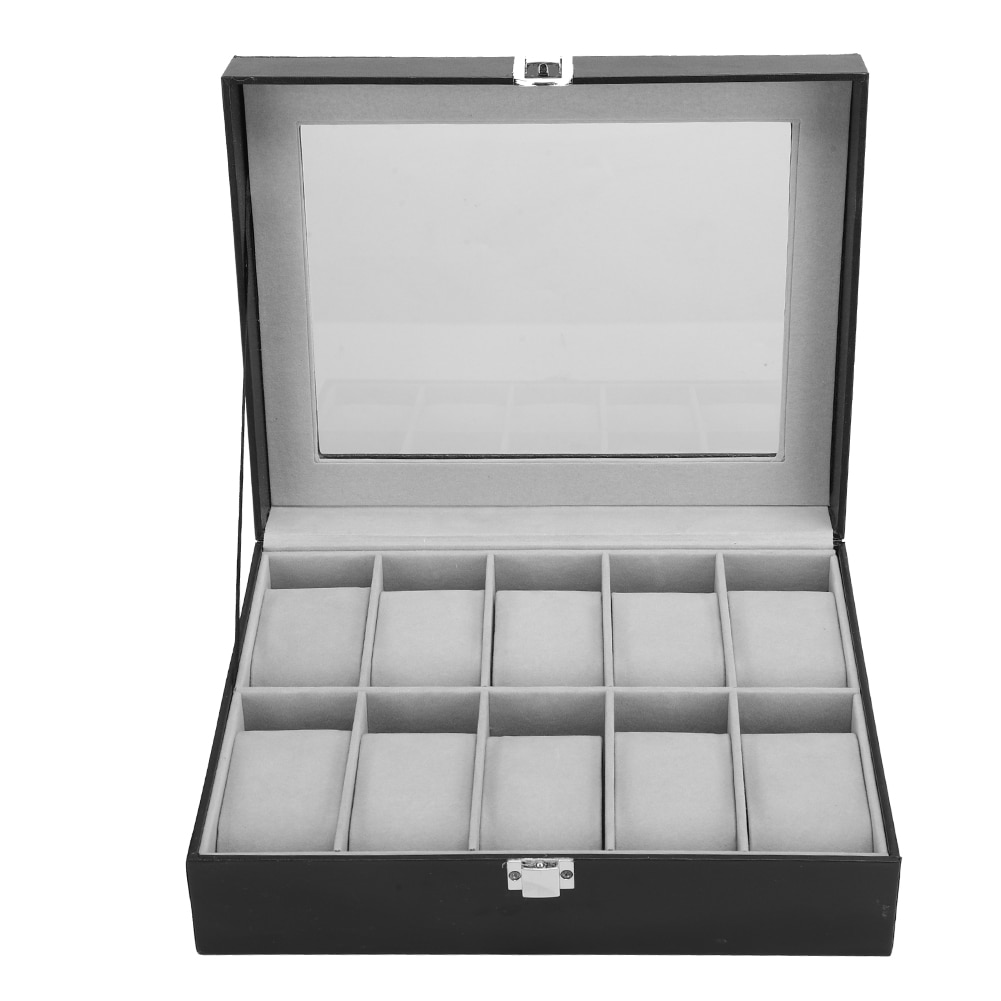 10 Grid Watch Box PU Leather Display Box Storage B... – Grandado