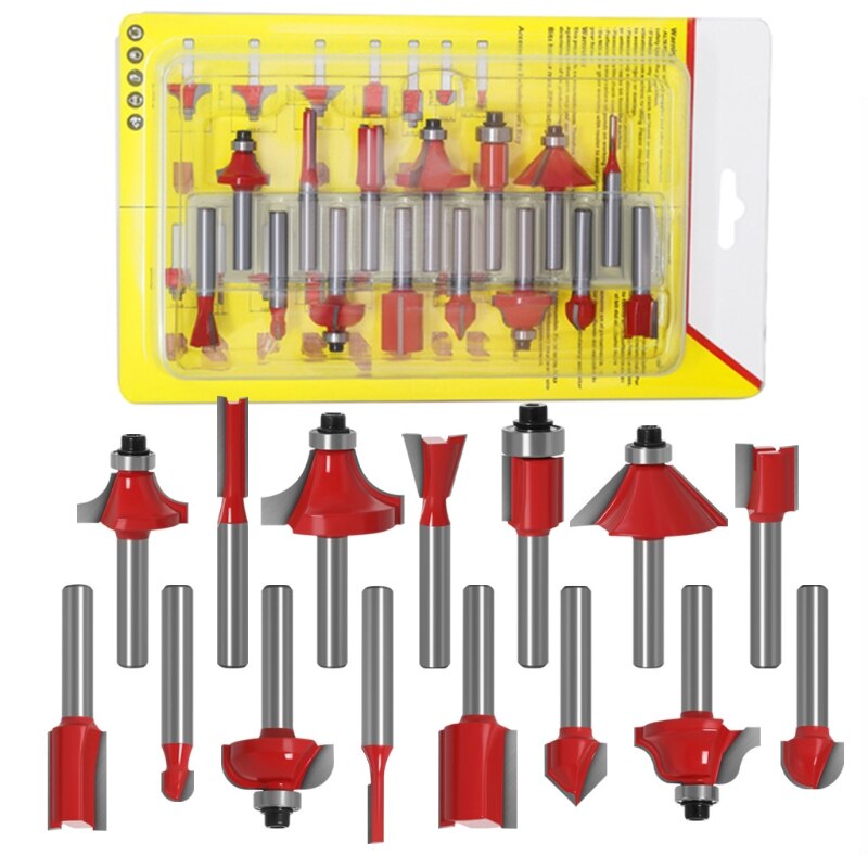15pcs 1/4 Inch Router Bit Set Trimming Straight Mi... – Vicedeal