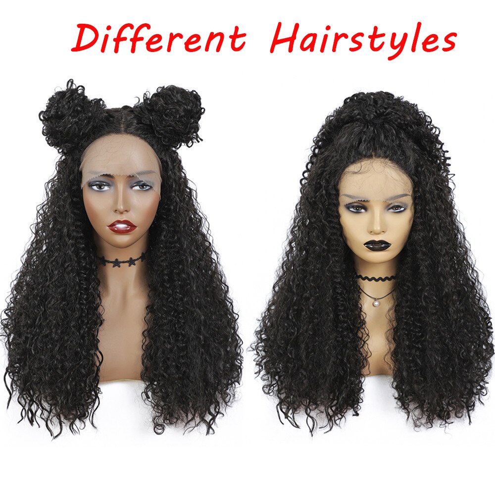 Afro Kinky Curly Lace Front Wig Natural Color SOKU... – Grandado