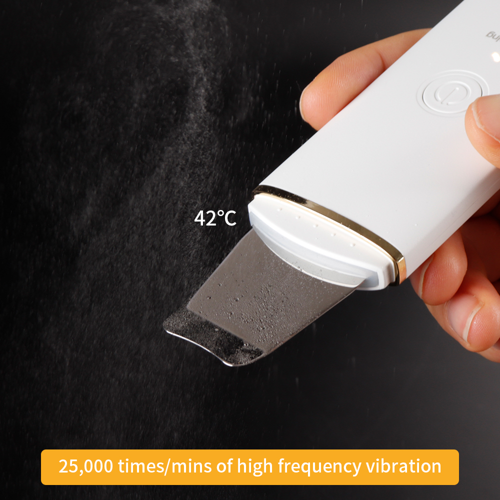 Rechargeable Ultrasonic EMS Skin Scrubber Facial C... – Vicedeal