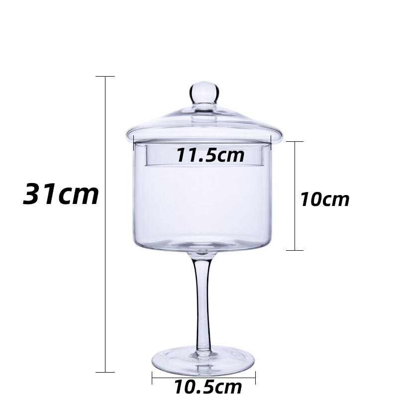 Crystal Glass Jars with Lid Transparent Candy Cook... – Vicedeal