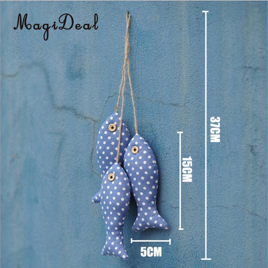 6x Mediterranean Style Hanging Cotton Fish for Sea... – Grandado
