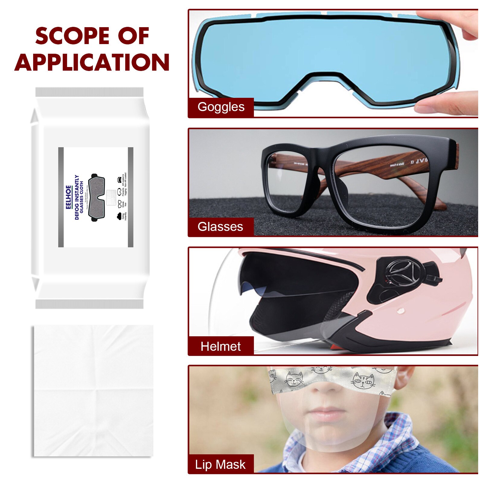 Anti-Fog Wipes for Glasses Pre-moistened Antifog L... – Vicedeal