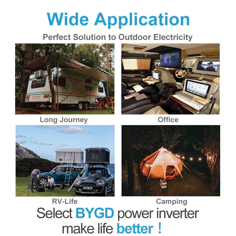 BYGD Power Inverter 300W 12V DC to 220V-240V AC Co... – Grandado