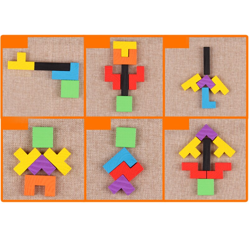 1 Set Multicolor Tangram Brain-Teaser Geometry Cog... – Vicedeal