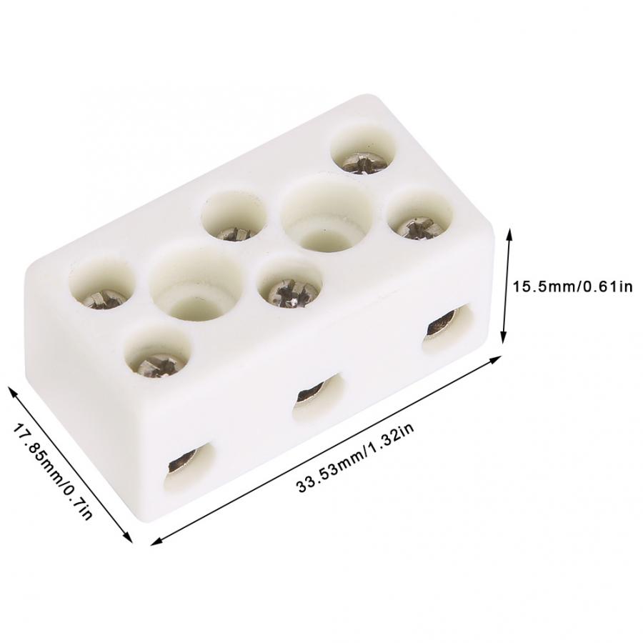 10pcs 3 Way 24A Ceramic Terminal Block Wire Connec... – Grandado