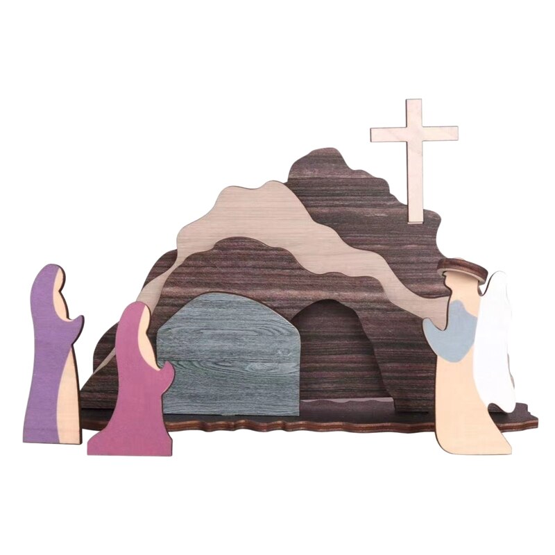 Resurrection Scene Wooden Decoration Cross Resurre... – Grandado