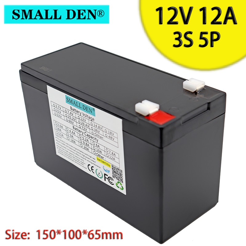 12V 12Ah 18650 lithium battery pack Built-in 10A B... – Vicedeal