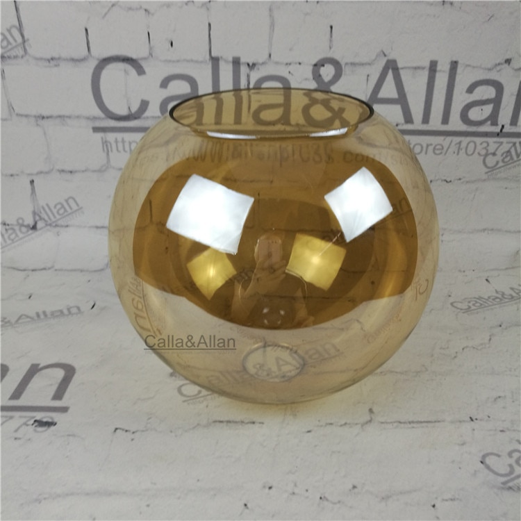 Amber/clear glass ball shade D200mm DIY lighting l... – Grandado