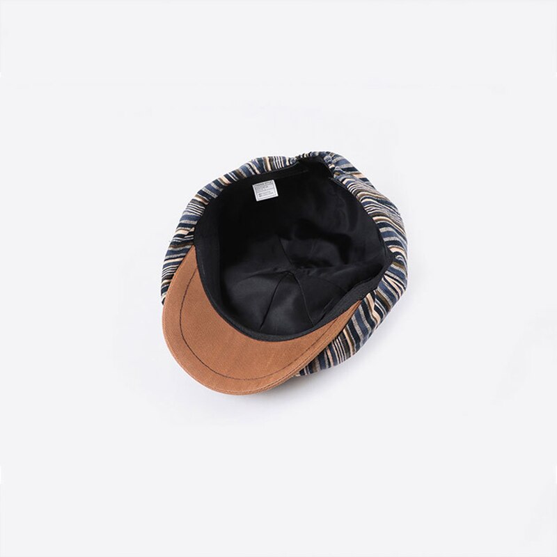 Autumn Multi Color Striped Octagonal Hat Women New... – Vicedeal