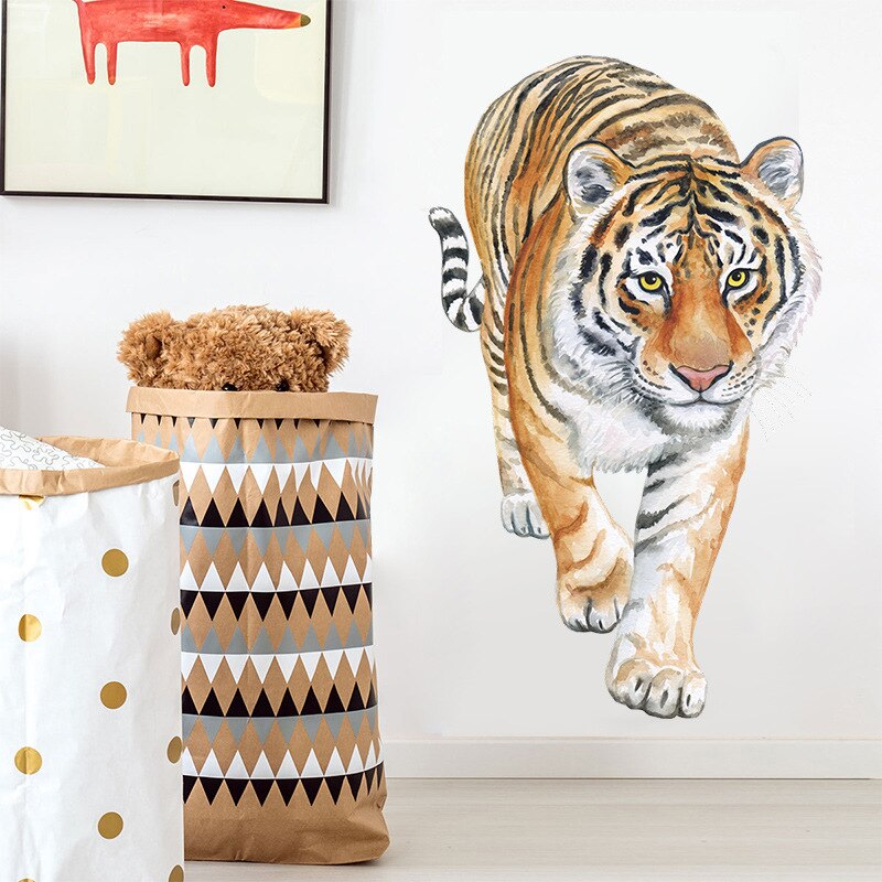 Tiger Animal Wall Murals Wallpaper Sticker Kids Be... – Grandado