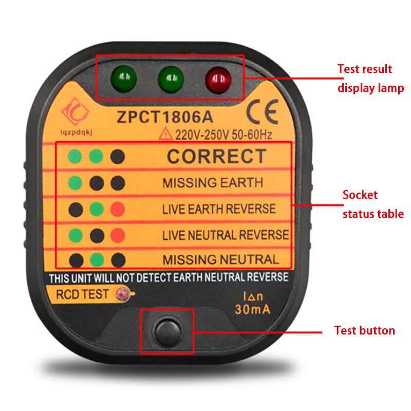 LAMEZIA Portable EU Socket Tester Electric Leakage... – Grandado