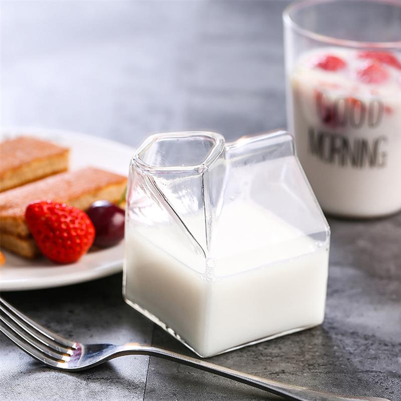 300ml Milk Cup Glass Milk Box Mini Creamer Jug Gla... – Vicedeal