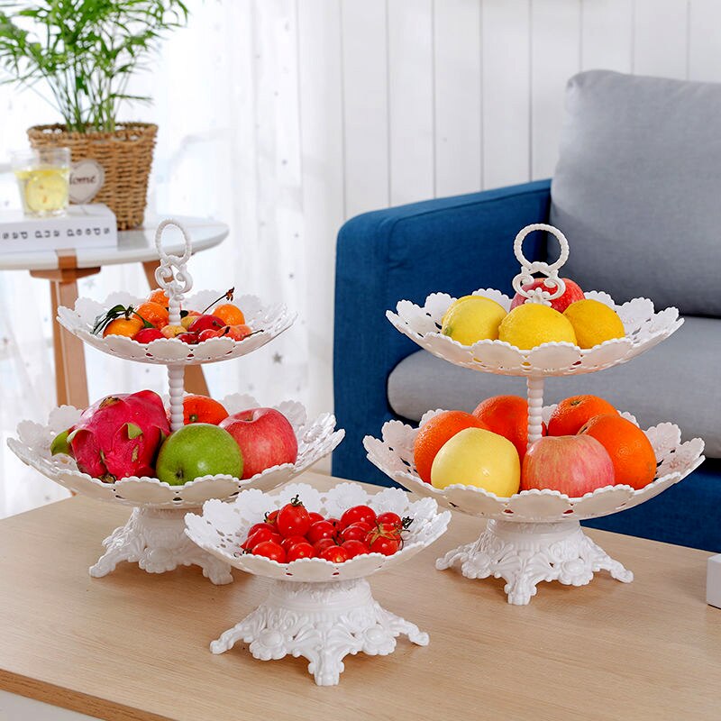 Assembly 3 Tiers Plastic Fruit Plates Hollow Out W... – Grandado