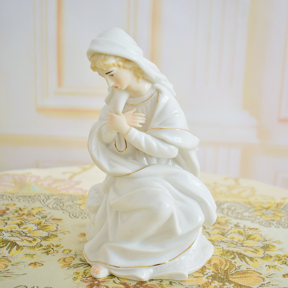 porcelain Virgin Mary Statue figurines ceramic whi... – Grandado