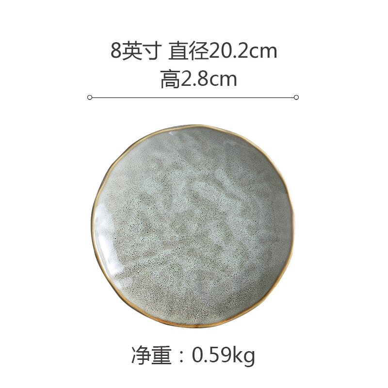 Plate ceramic, breakfast plate, round tray, househ... – Grandado