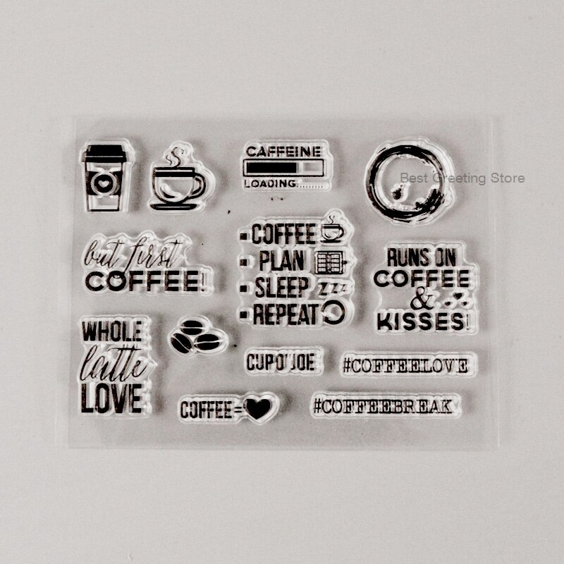 clear coffee stamps for scrapbooking,diy album sta... – Grandado
