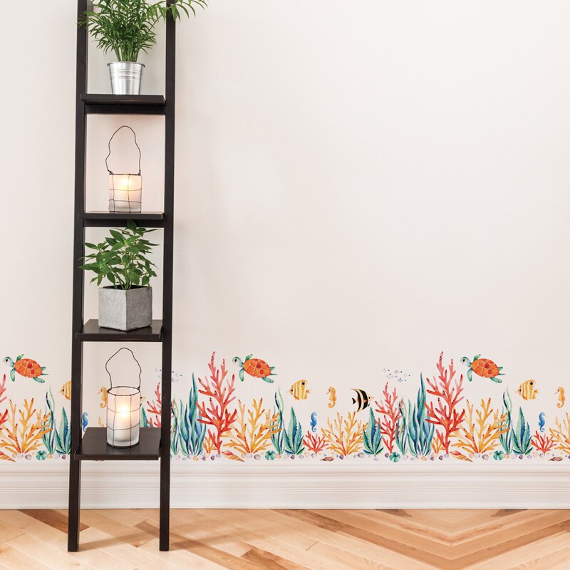 Baseboard marine planter fisk væg klistermærker ti... – Grandado