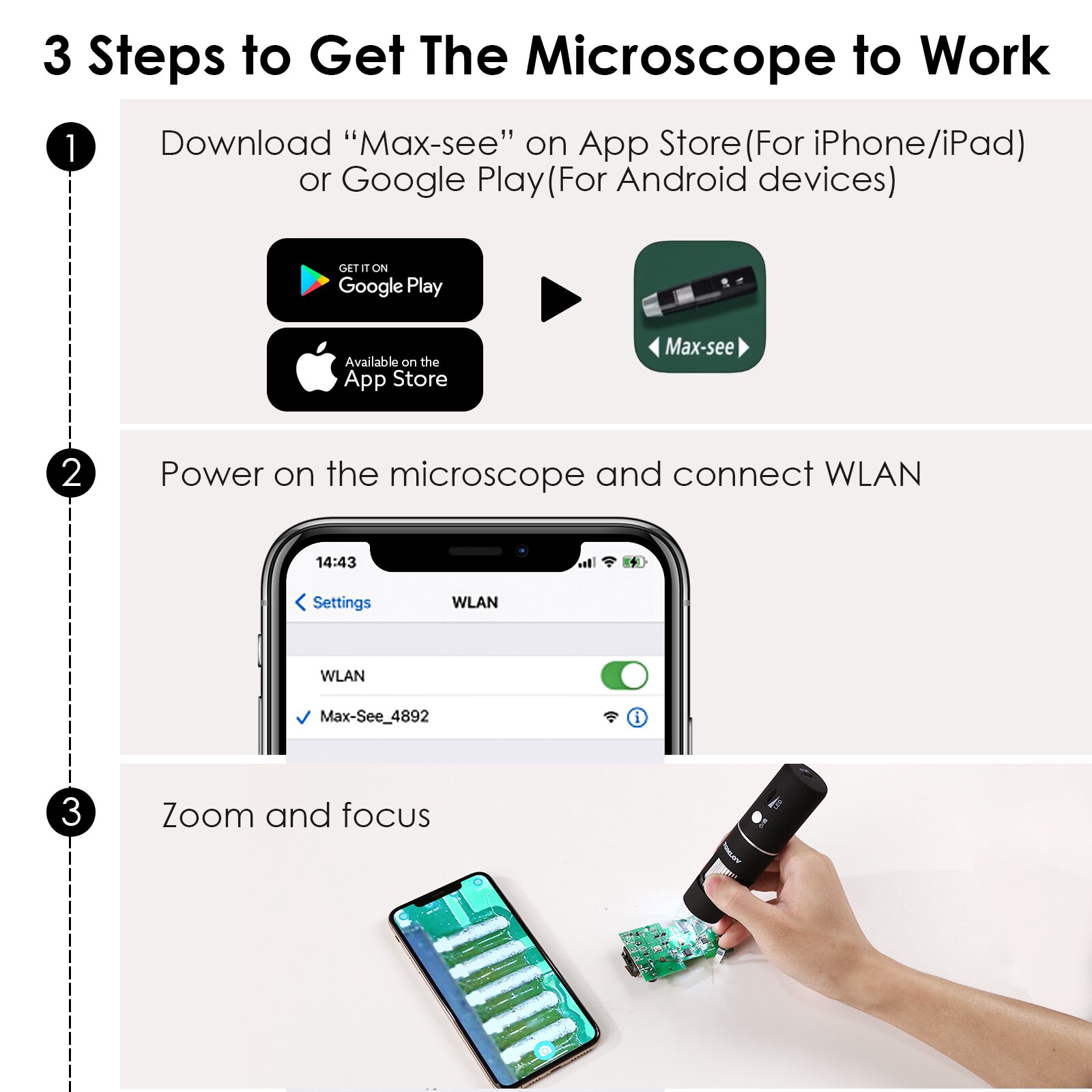 WiFi Digital Microscope 1000X Magnifier Mini Pocke... – Grandado