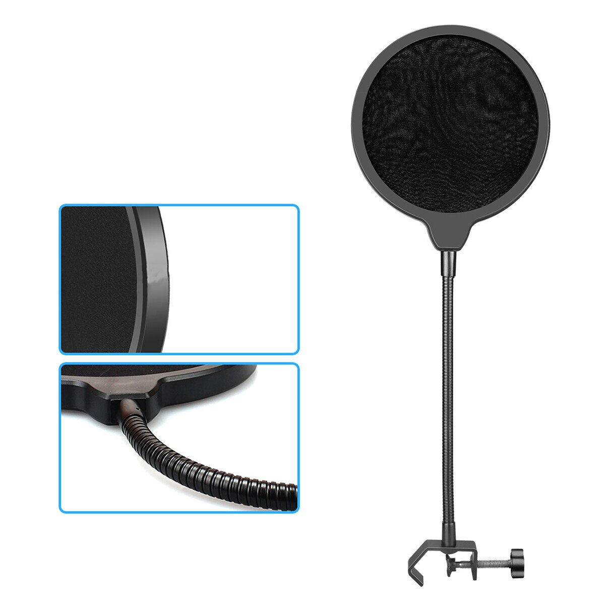 Dual-Layer Microphone Pop Filter with Flexible Met... – Vicedeal