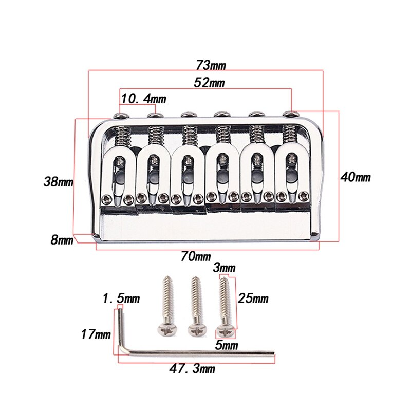 6-String Electric Guitar Saddle Bridge / Metal Fix... – Vicedeal
