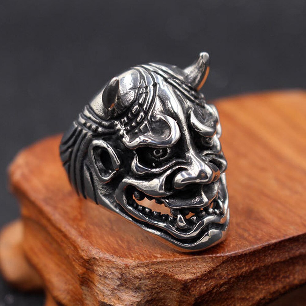 Gothic Bull Head Skull Men Ring Punk Hip Hop Japan... – Grandado