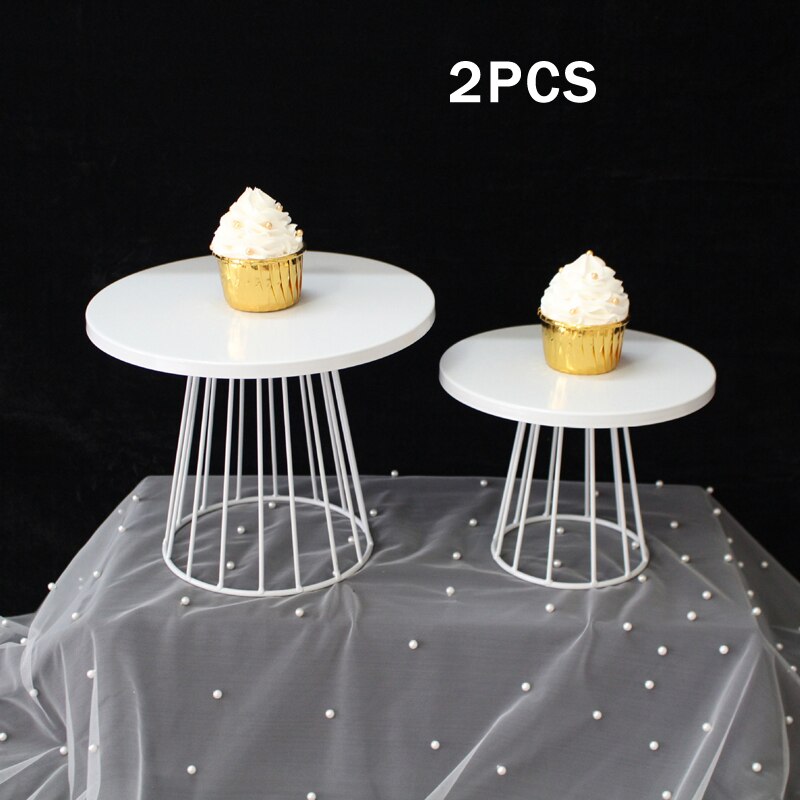 White Cake Stand Metal Dessert Table Cake Tray Chr... – Grandado