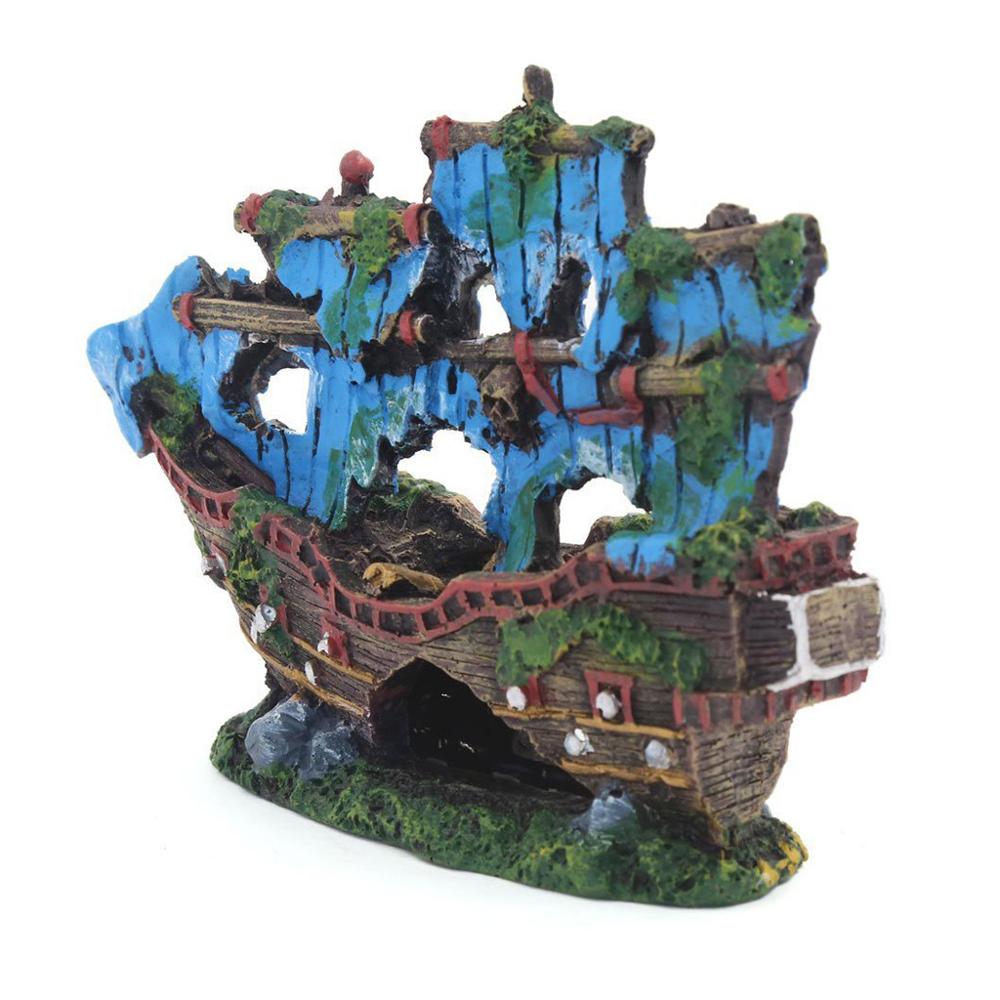 Aquarium Ornament Fish Tank Landscape Wreck Ship L... – Grandado