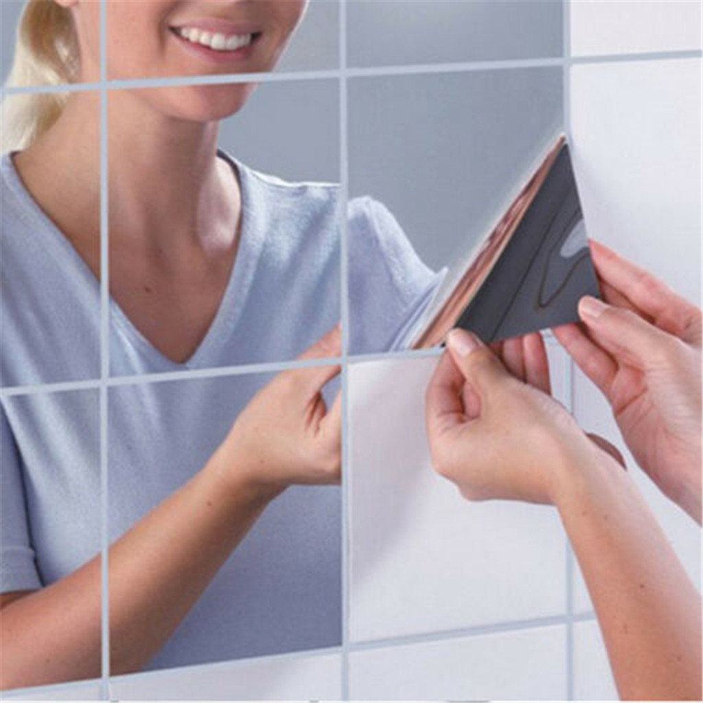 Mirror Wall Sticker 9PCS/Set Square Mirror Tile Se... – Vicedeal