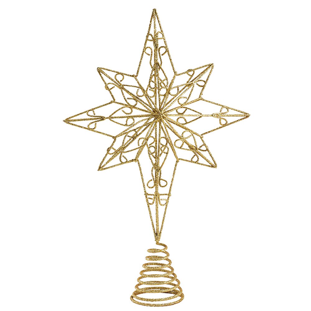 Anis stjerne trætopper gylden stjerne juletræ topp... – Vicedeal
