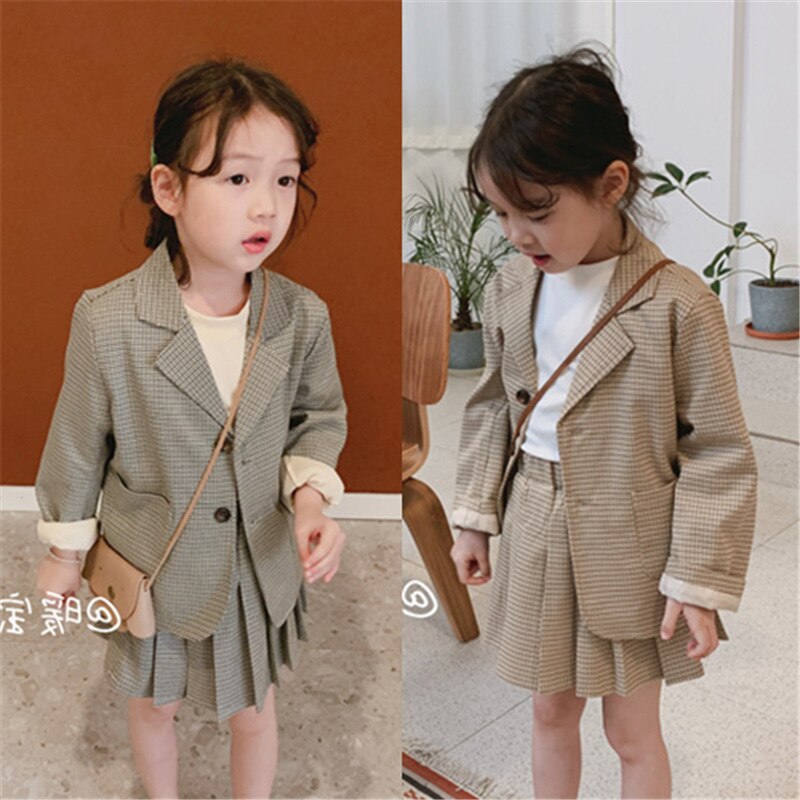 2pcs Kids Suits for Girls Kids Blazers Jackets +pl... – Grandado