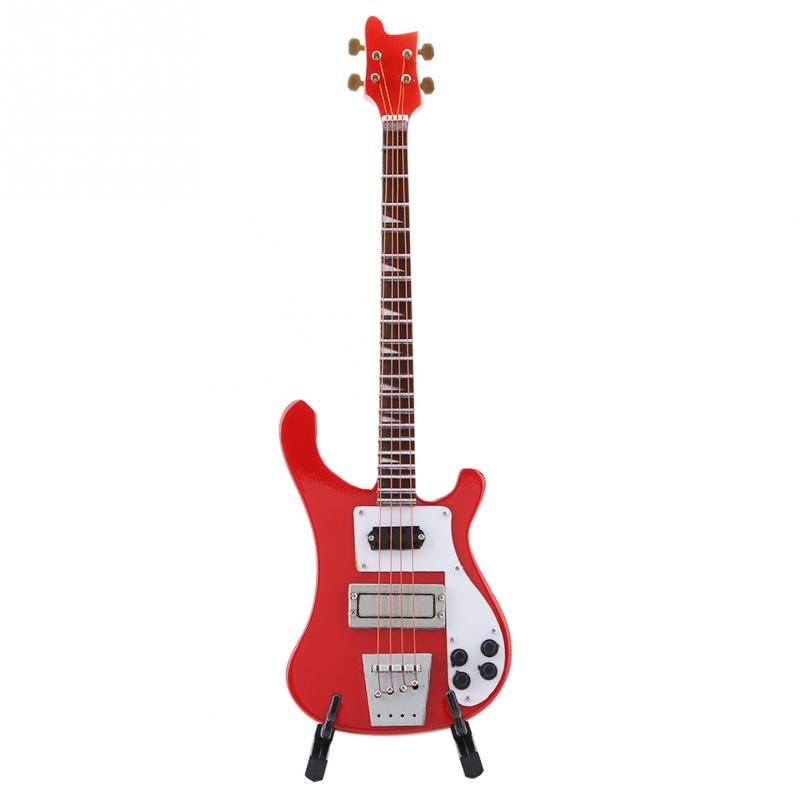 Red Miniature Bass Guitar Figurines Replica with S... – Grandado