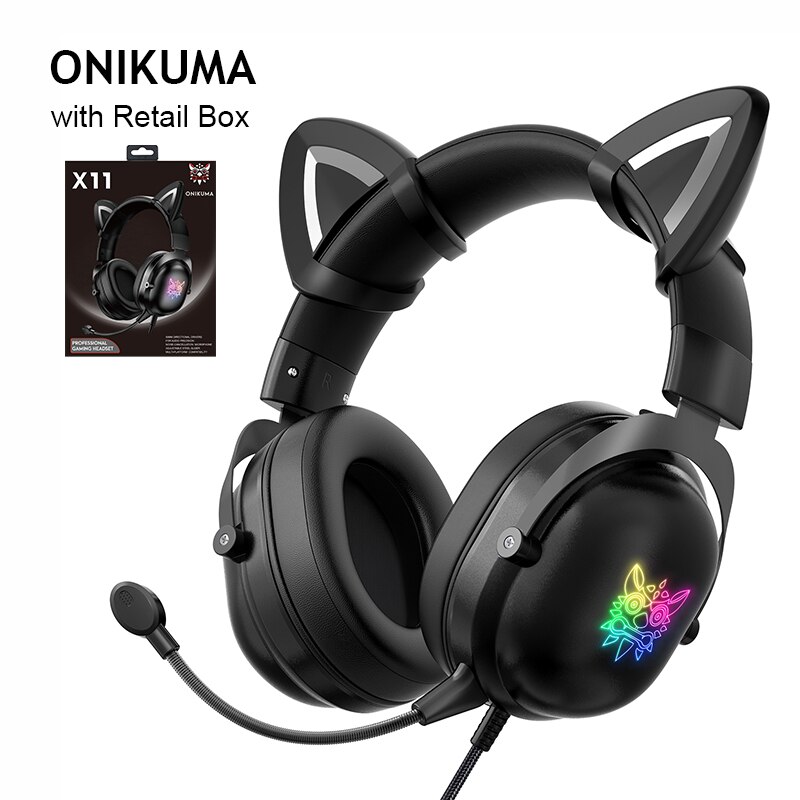 ONIKUMA X11 Cat Casque Gaming Headset Wired Stereo... – Grandado