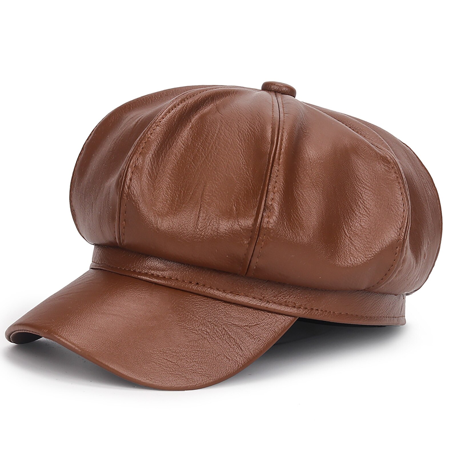 Korean PU Leather Beret Cap Women Casual Beret Hat... – Vicedeal