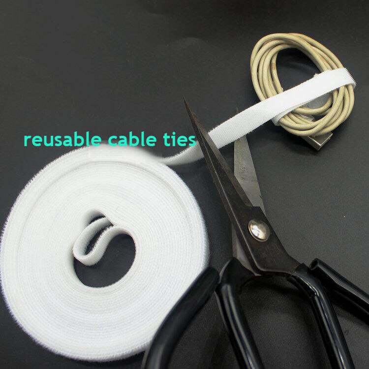 1 roll wit 15mm * 1 M Herbruikbare nylon Kabelbind... – Grandado