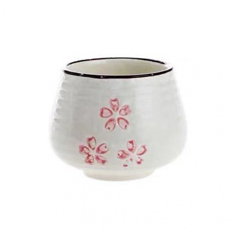 Japanese Sake Pot Cups Set Cherry Blossoms Ceramic... – Grandado