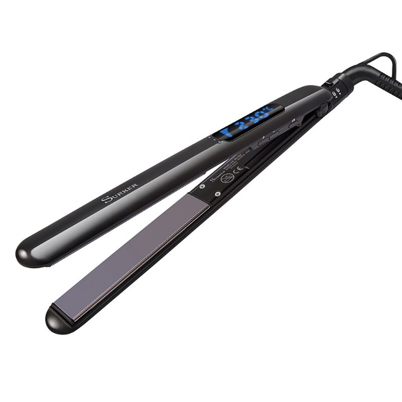 LCD hair straightener fast flat iron titanium plat... – Grandado