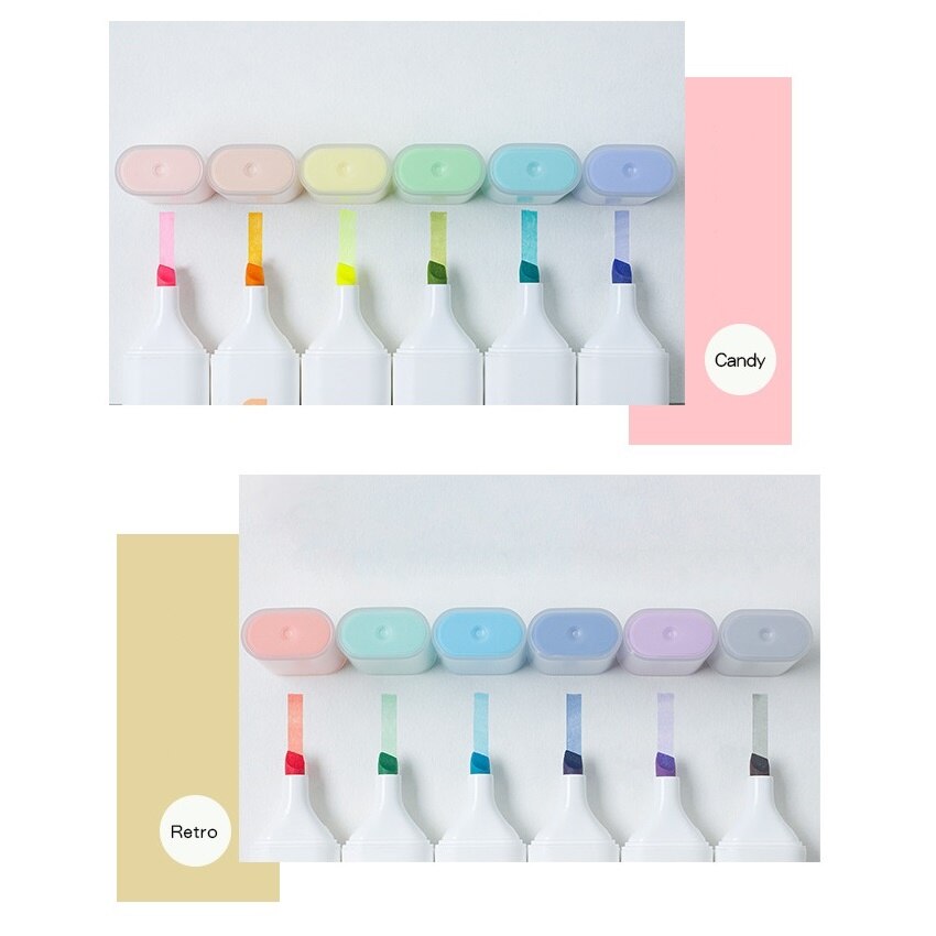6pcs Pooa Jumbo Color Highlighter Marker Pen Set S... – Grandado