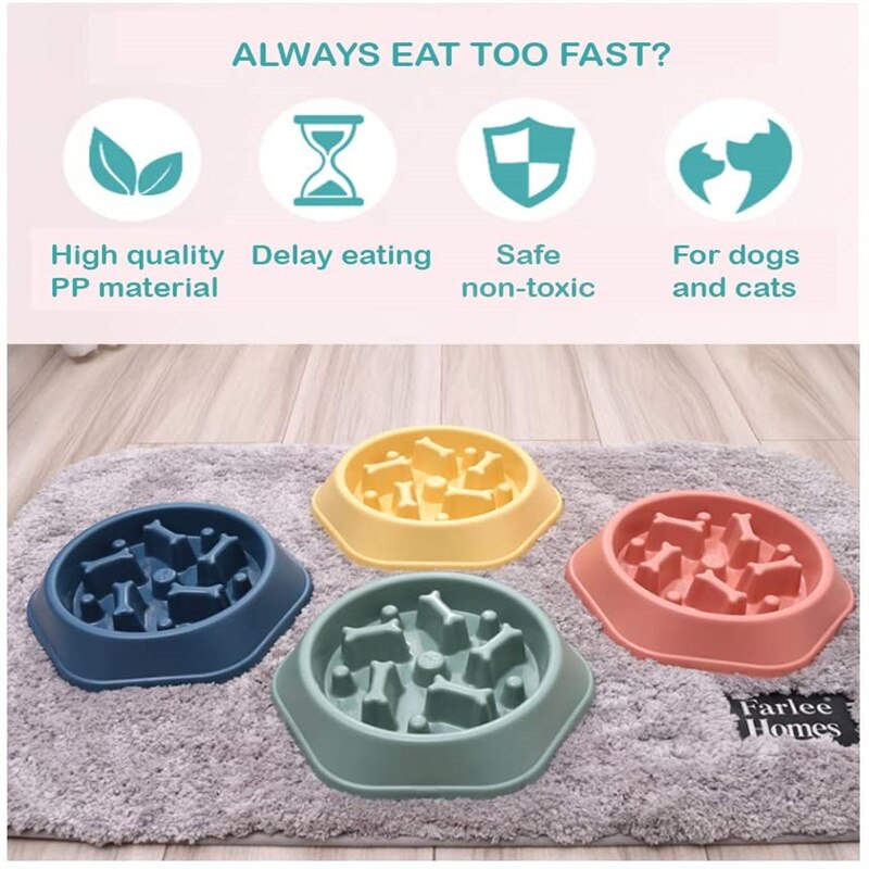 Pet Slow Eating Dog Bowl Slow Feeder Puppy Slow Do... – Grandado