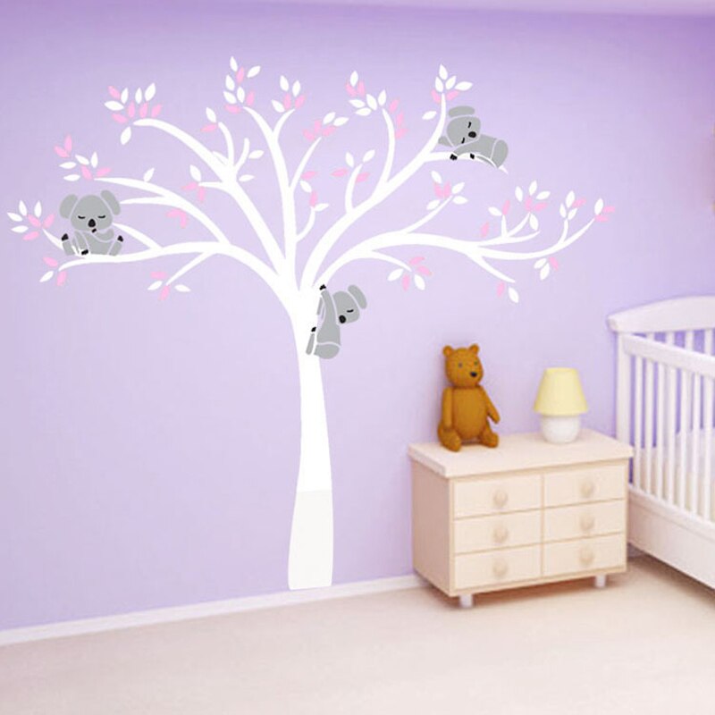 Cute Koala Climbing Tree Cartoon Vinyl Wall Sticke... – Grandado