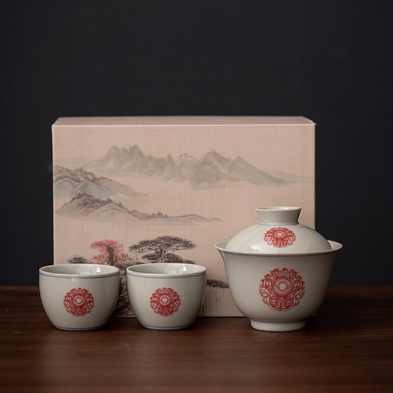 Gaiwan Set For Tea Tureen With Lid Vines Teaware K... – Vicedeal
