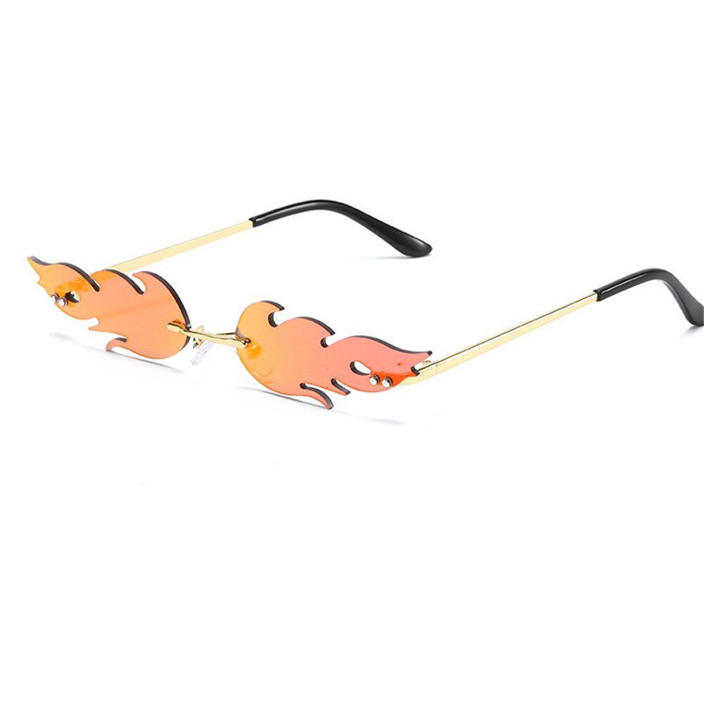 Luxury Sunglasses Women Vintage Rimless Fire Flame... – Vicedeal