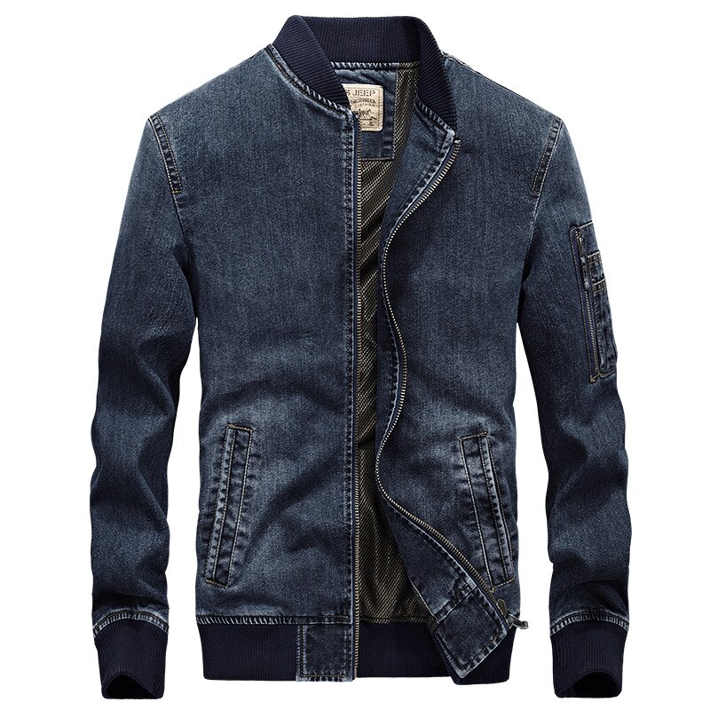 Men Vintage Denim Jackets coat Slim Fit Solid Colo... – Grandado