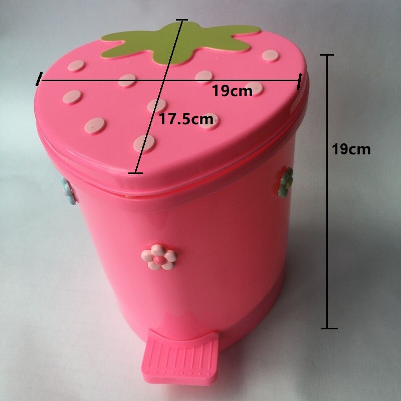 Korean Style Pink Strawberry Waste Bin Desktop Por... – Grandado